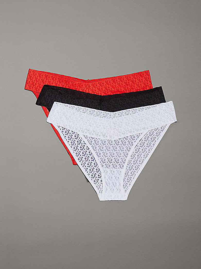 Logo Lace Trim bikiny 3ks Calvin Klein Underwear | Bílá, Černá, Červená ...